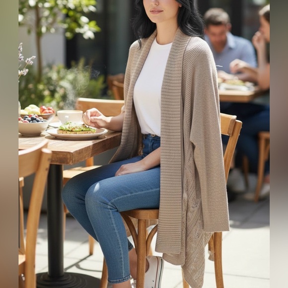 Matilda Jane | Sweaters | Matilda Jane Open Draped Knit Cardigan Taupe ...